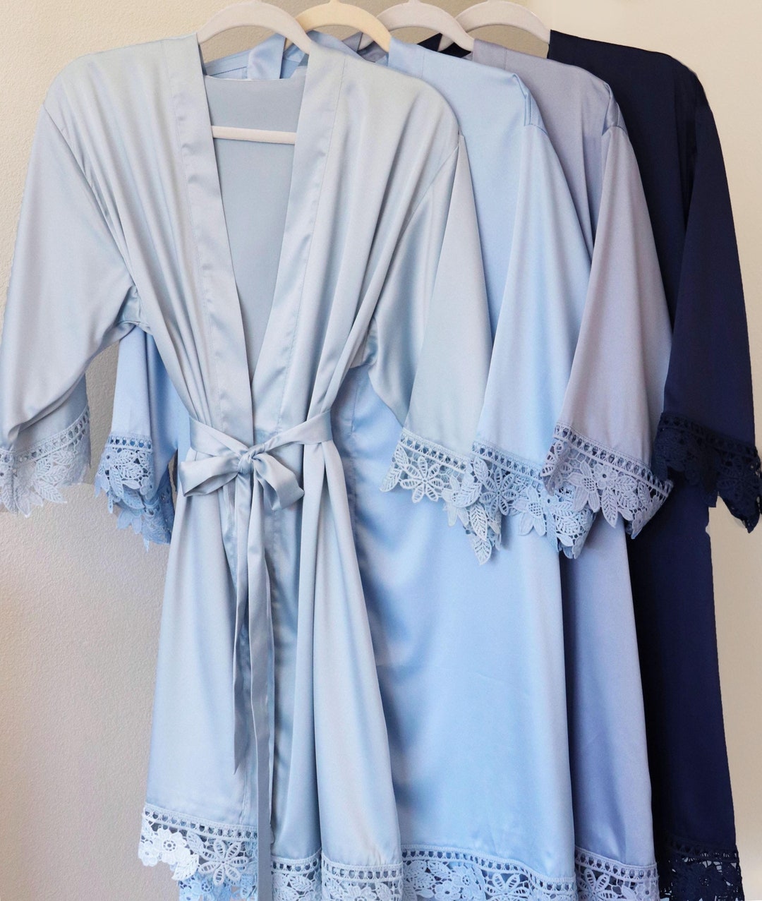 Light Blue Bridesmaid Robes - Dusty Blue Bridesmaid Robes- Navy Robes ...