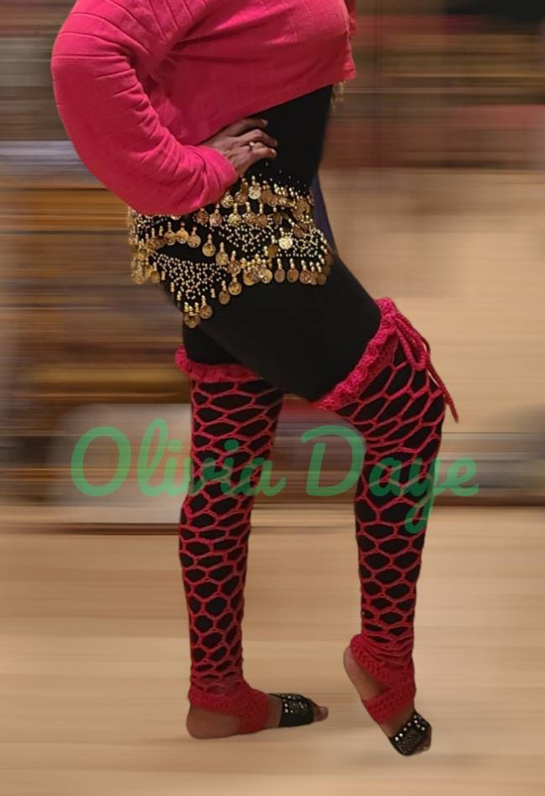 Women's Crochet Fish Net Ruffle Leg Warmer Thigh High Sock Stocking ...