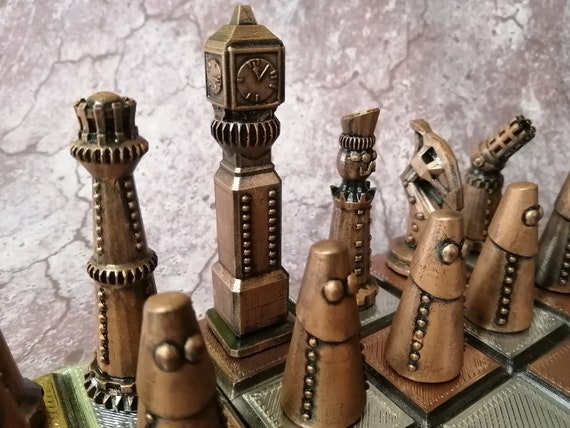 Industrial Steampunk Chess Set Dieselpunk Chess Set Hand | Etsy
