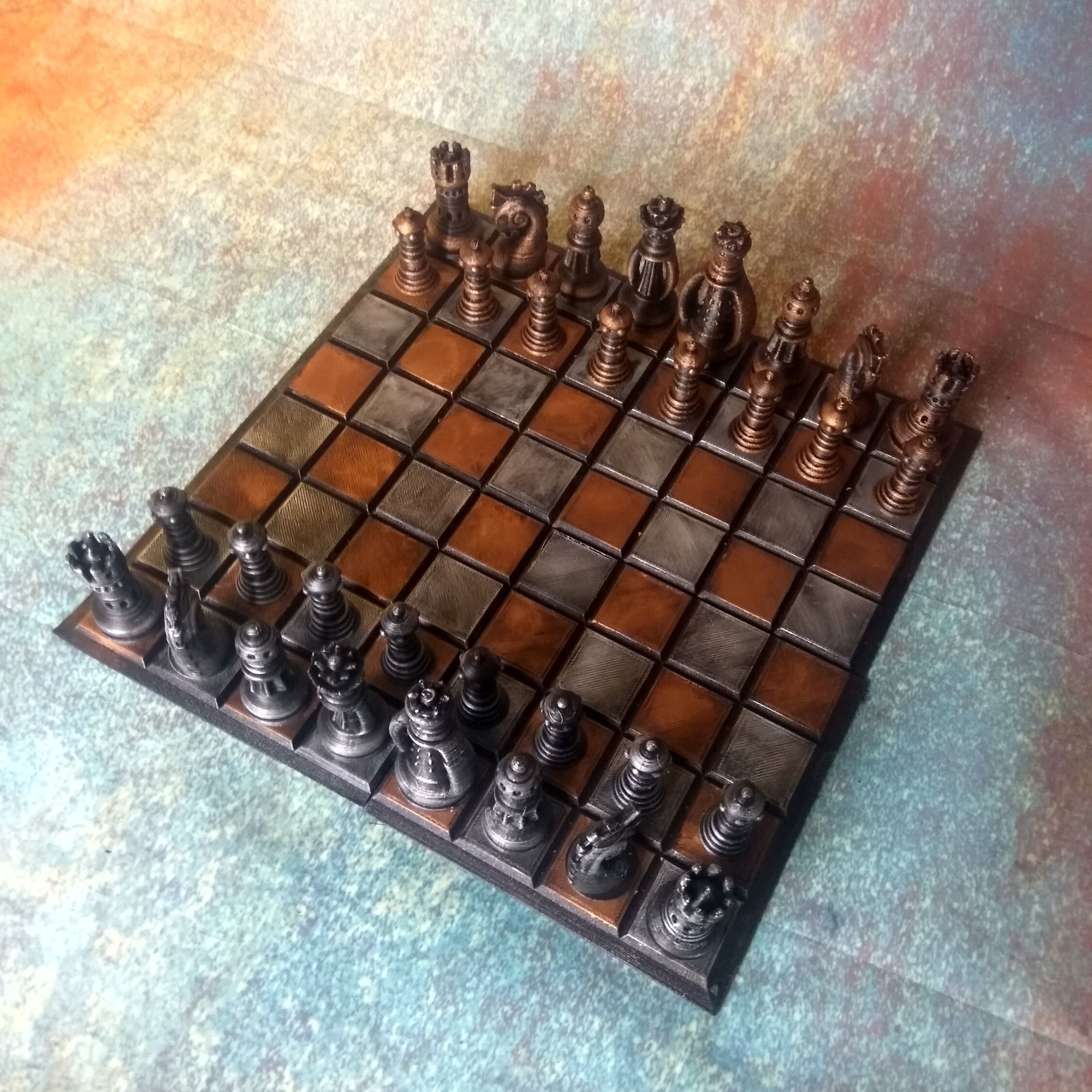 Steampunk Fantasy Chess Set Hand Painted Board Game | Etsy