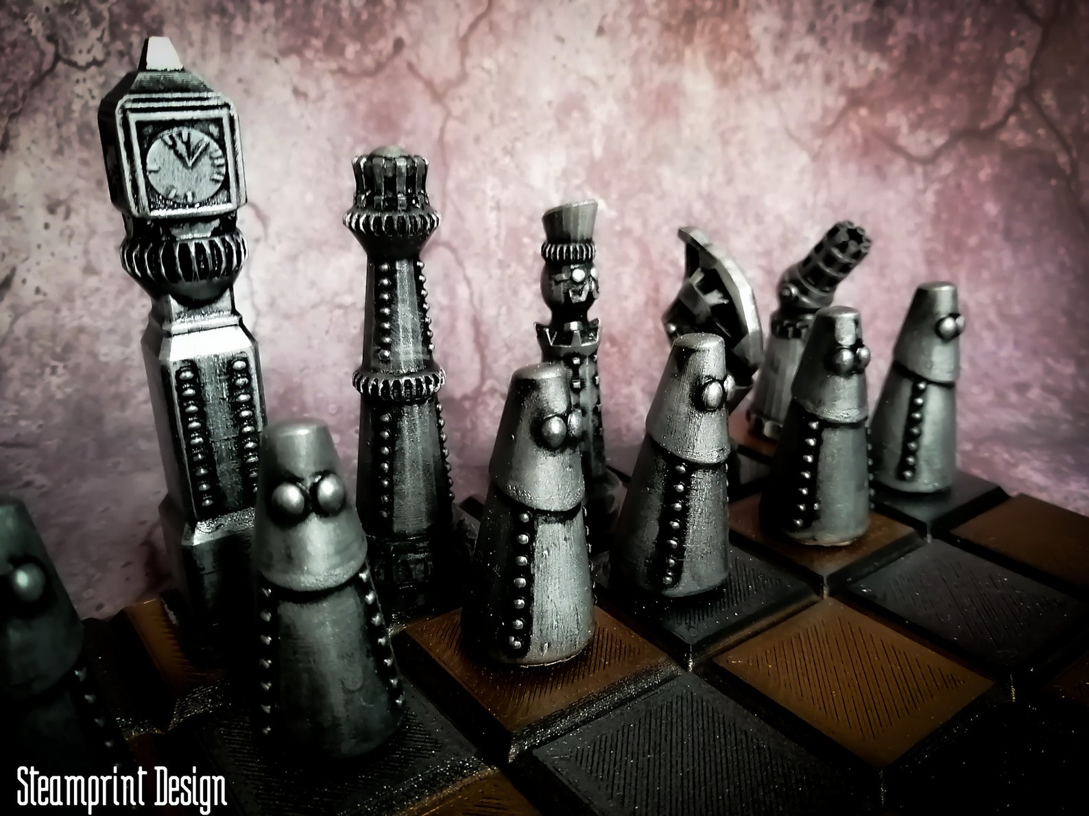 Industrial Steampunk Chess Set Dieselpunk Chess Set Hand | Etsy