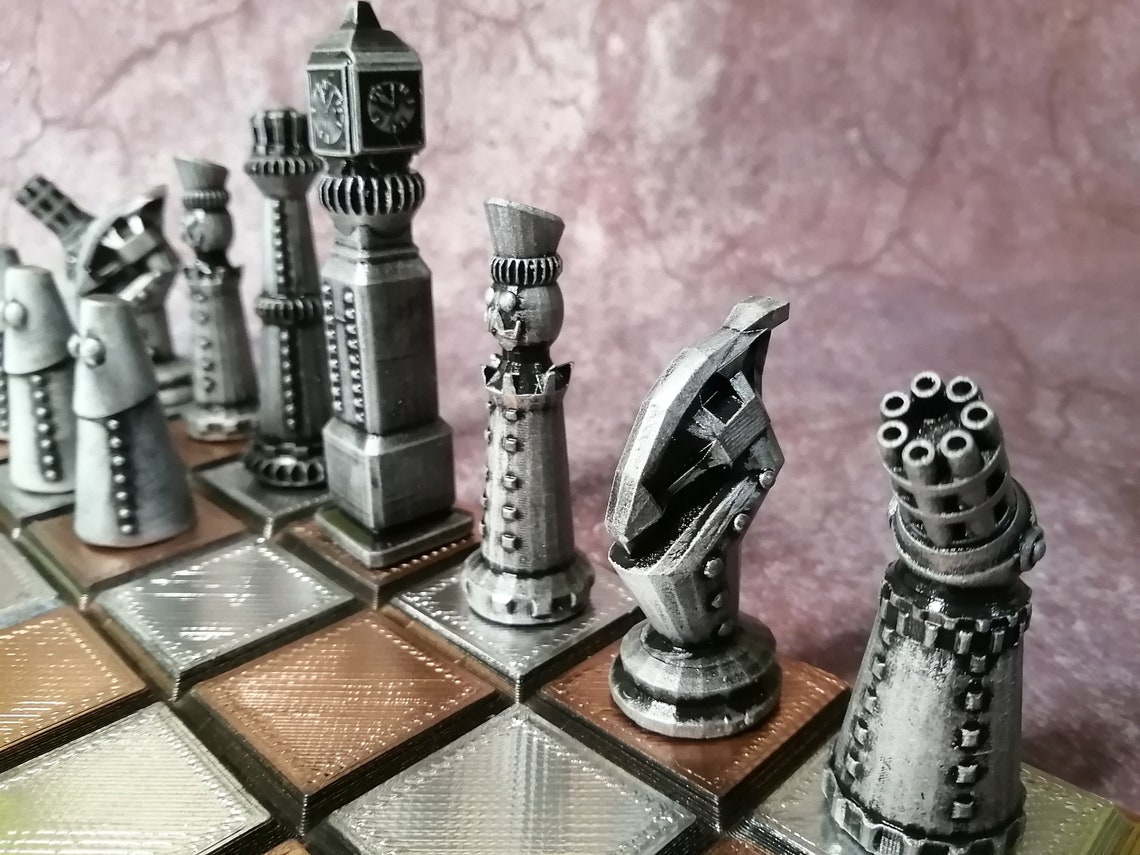 Industrial Steampunk Chess Set Dieselpunk Chess Set Hand | Etsy