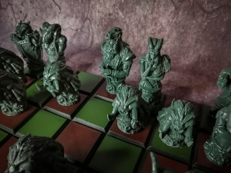 Chess Set Fantasy Nature Forest Monsters Chess Set - Etsy