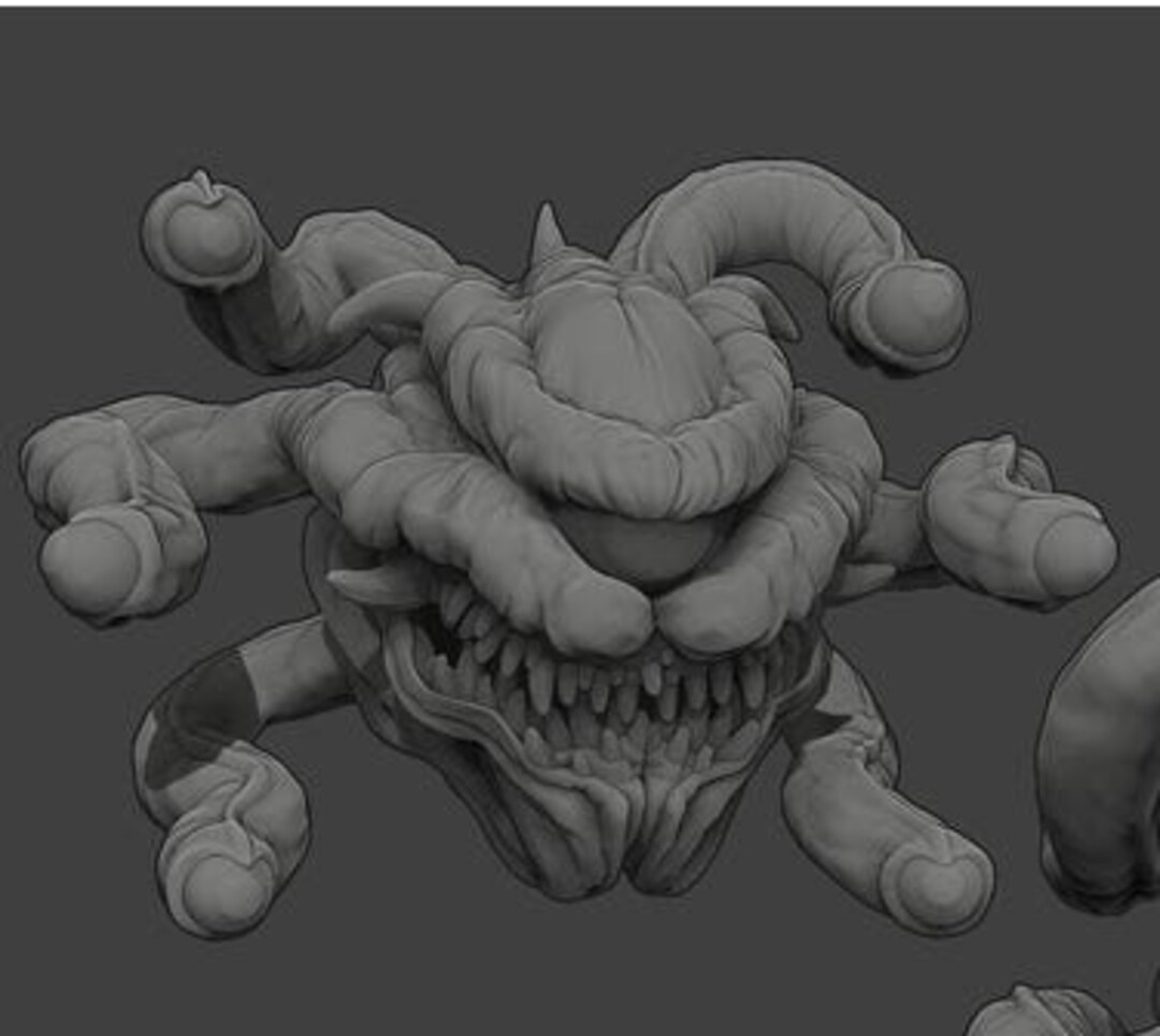 Dnd Miniatures Beholder and Mind Flayer 3D Printed Beholder Statuette ...