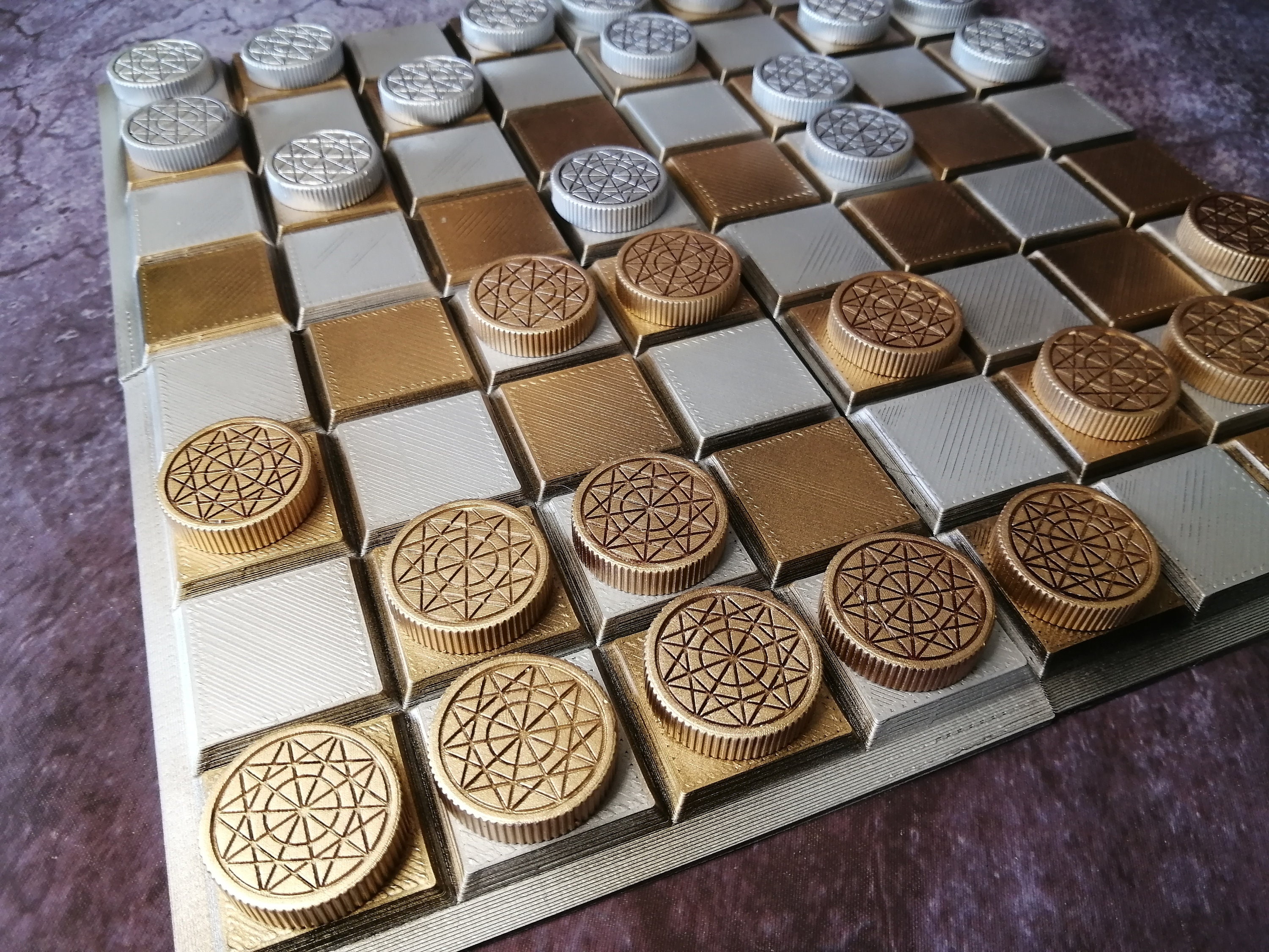 Medallion Chess Coins - Steampunk Chess - Checkers Set - 3D Printed ...