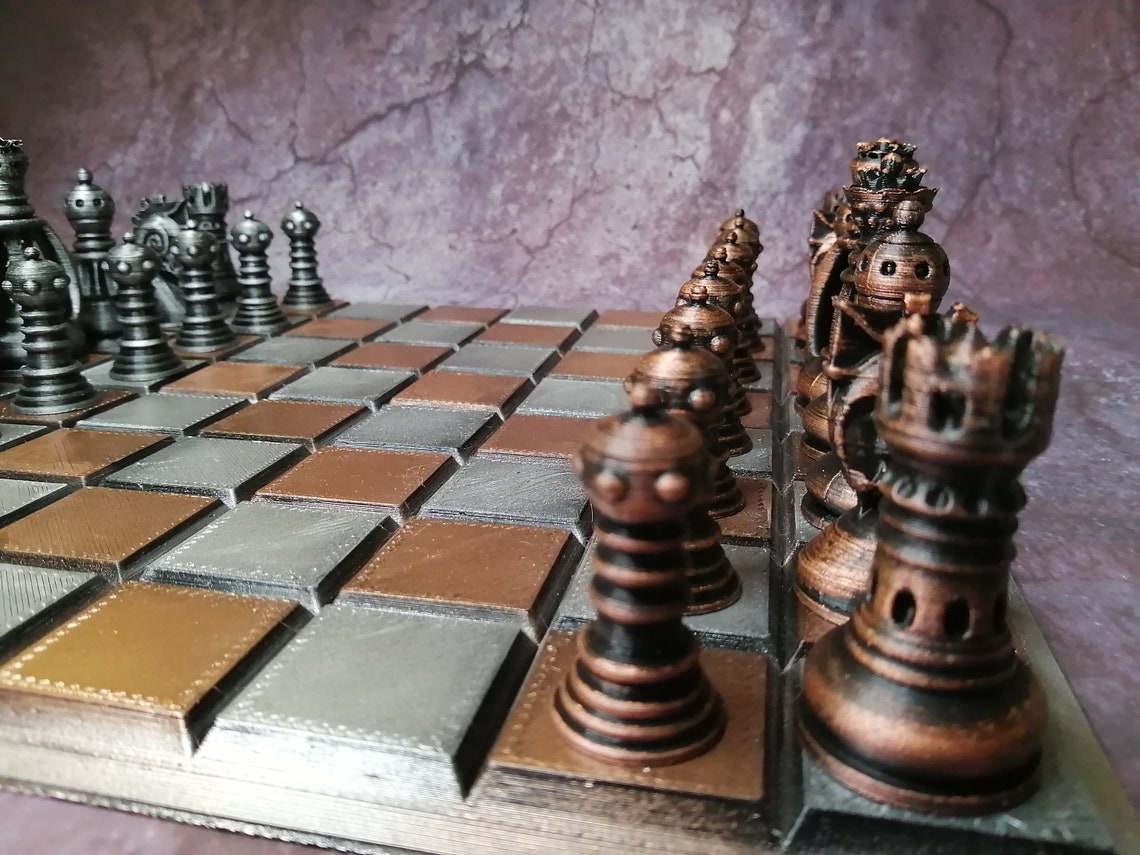 Steampunk Fantasy Chess Set Hand Painted Board Game - Etsy