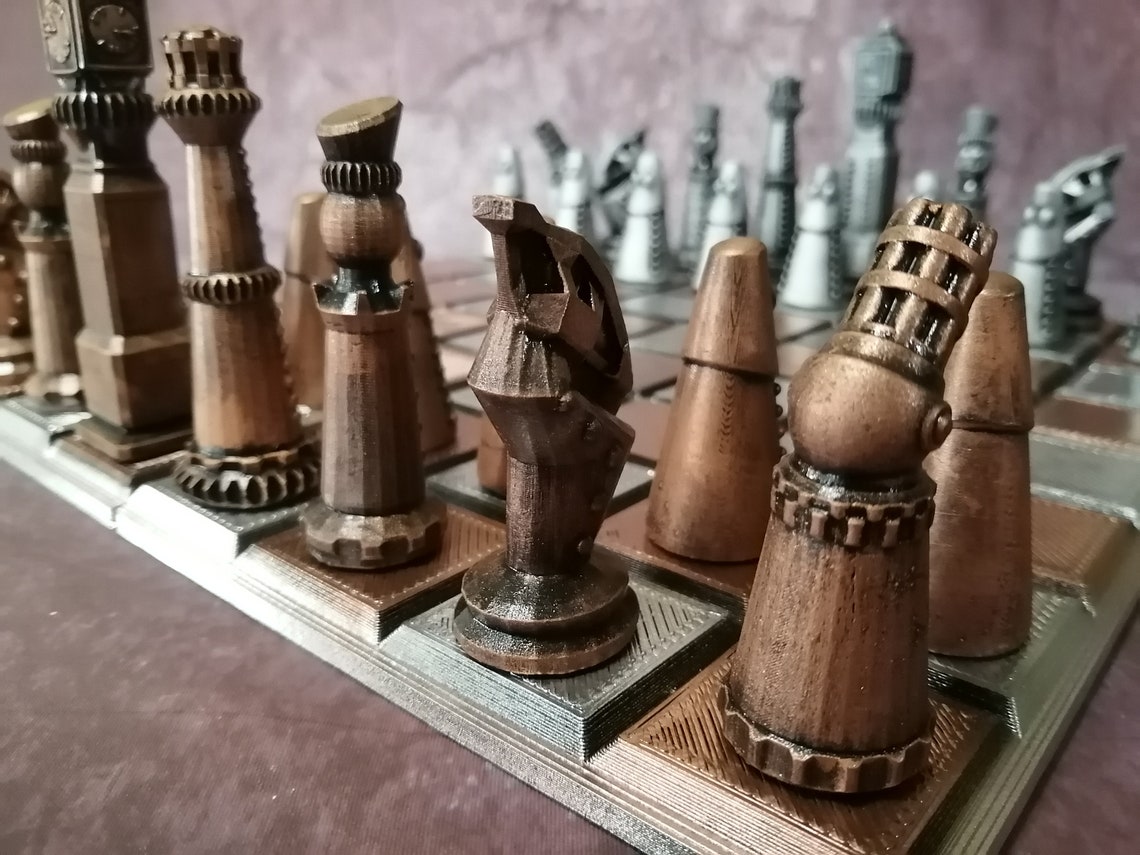 Industrial Steampunk Chess Set Dieselpunk Chess Set Hand | Etsy