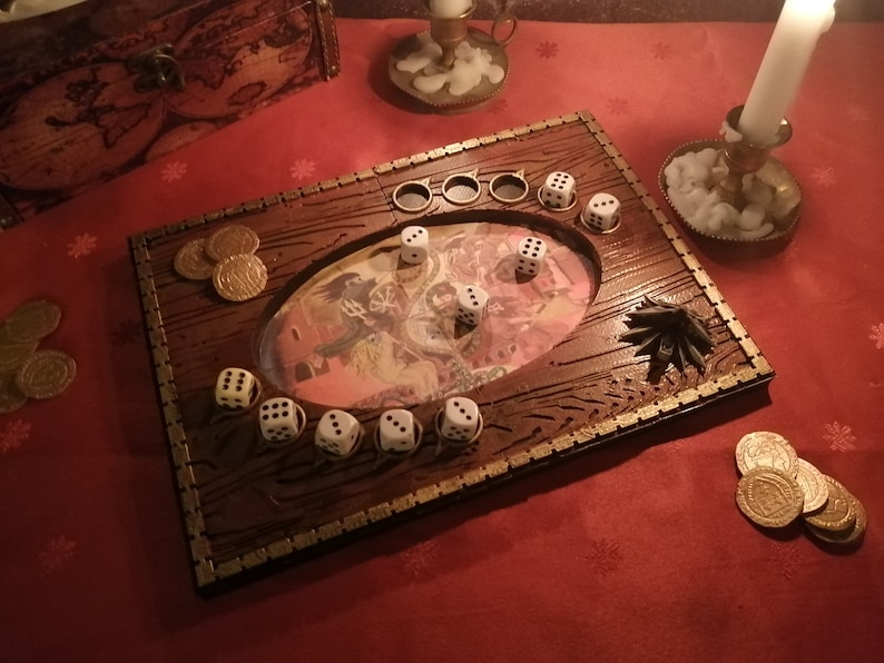 Witcher Dice Poker Board - Witcher Board Game - Witcher 2 Dice Poker ...