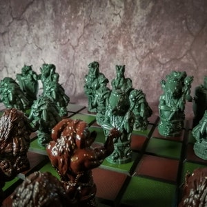 Chess Set Fantasy Nature | Forest Monsters Chess Set - Etsy