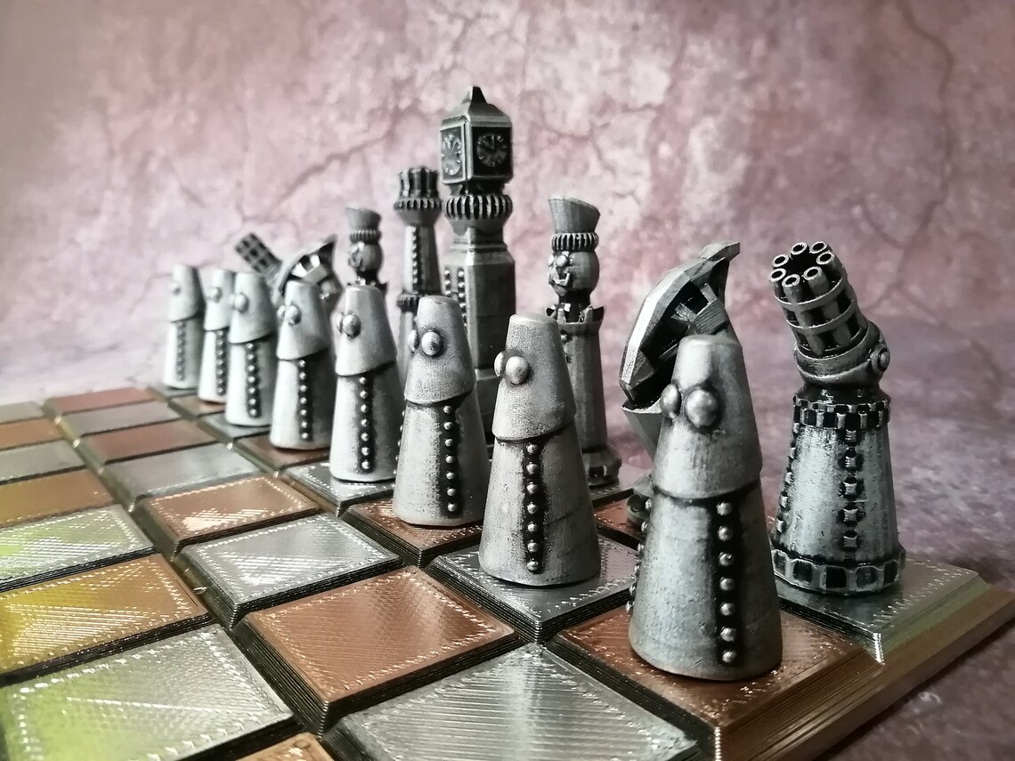 Industrial Steampunk Chess Set Dieselpunk Chess Set Hand | Etsy