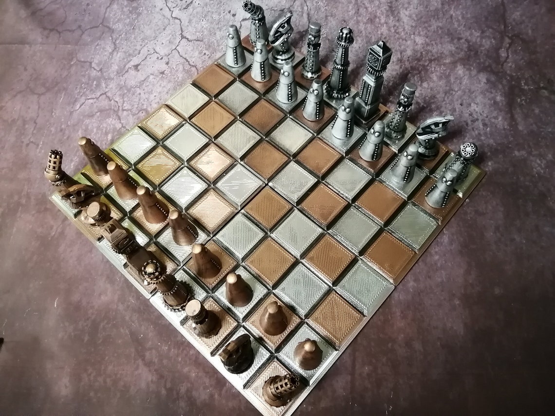 Industrial Steampunk Chess Set Dieselpunk Chess Set Hand | Etsy