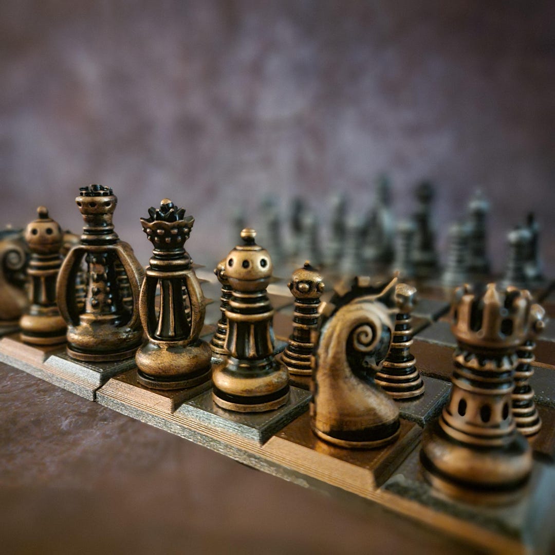 Steampunk Fantasy Chess Set - Hand Painted Board Game - Etsy