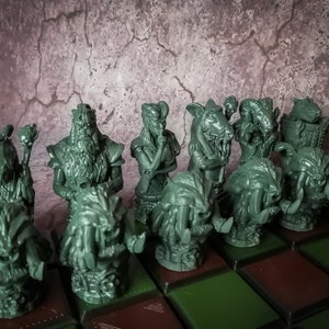 Chess Set Fantasy Nature | Forest Monsters Chess Set - Etsy