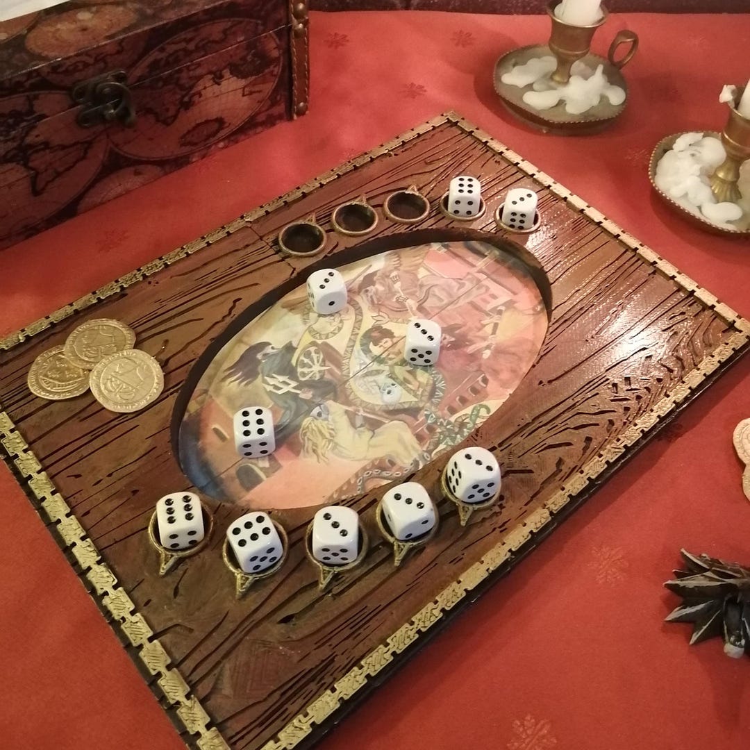 Witcher Dice Poker Board - Witcher Board Game - Witcher 2 Dice Poker ...