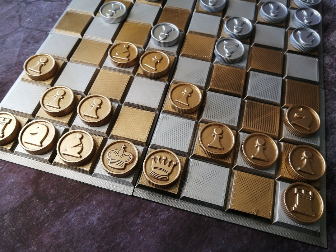 Medallion Chess Coins - Steampunk Chess - Checkers Set - 3D Printed ...