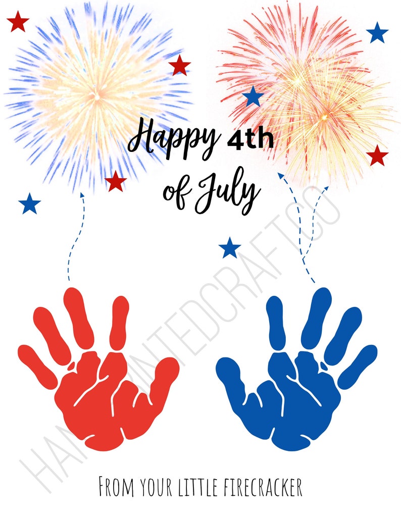 4th of July Handprint Kids Craft Art - Etsy