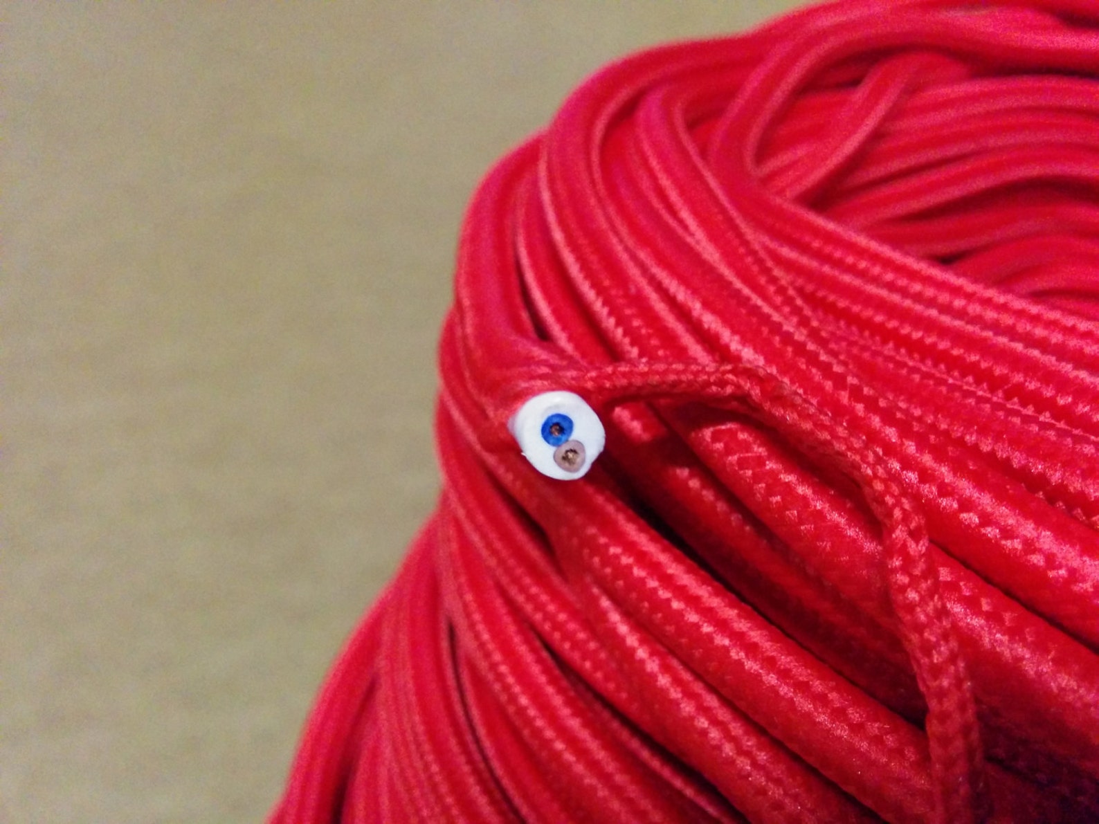 25 Feet Simple Vintage Lighting 2-wire Round Cloth Covered Wire ...