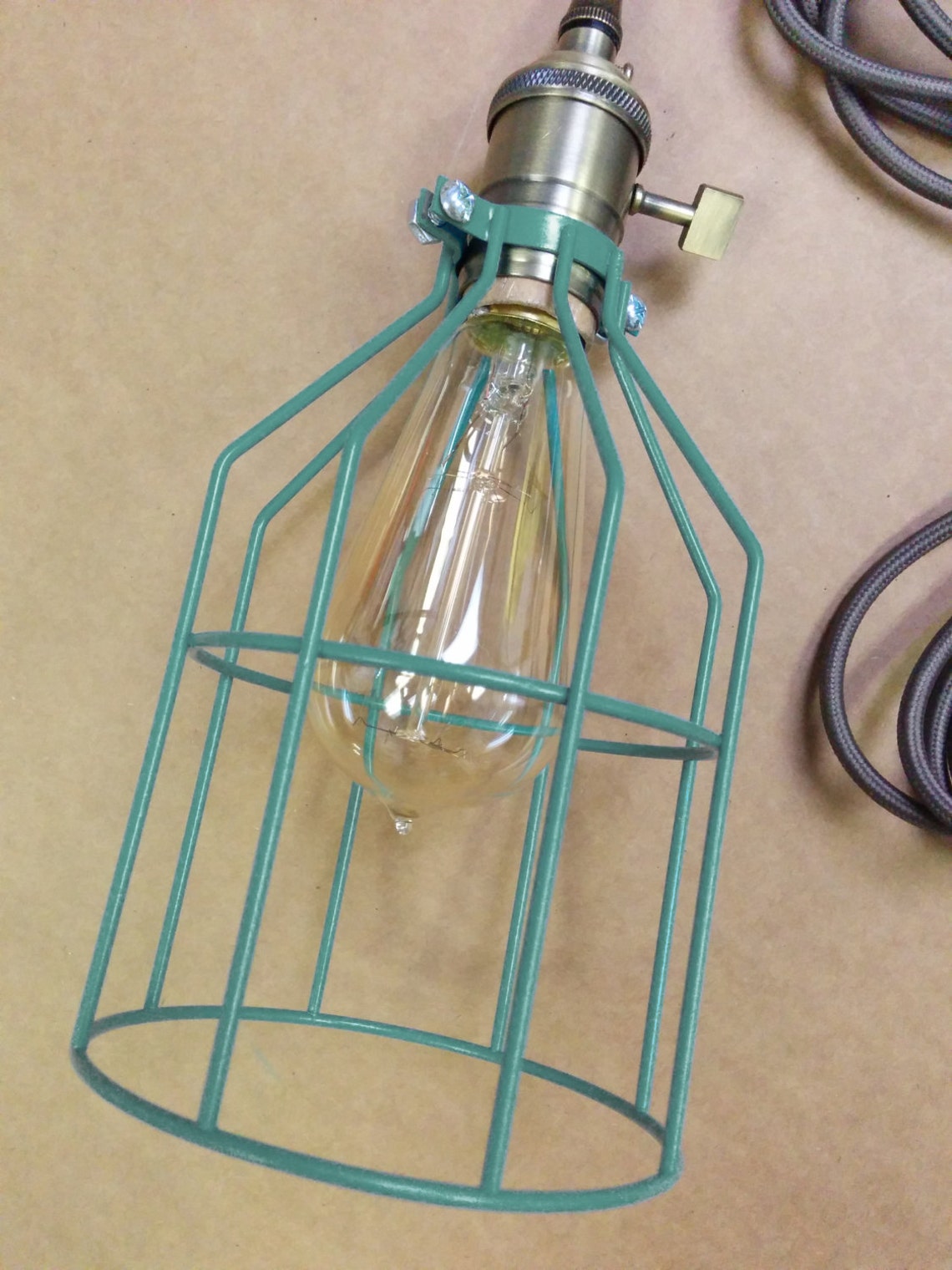 Vintage Style Brass Lampholder Socket W/12 Ft Brown 2-wire Round Cord ...