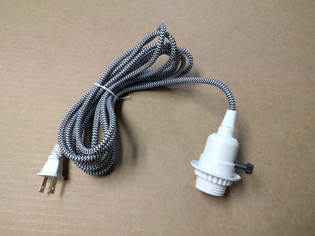 Simple Vintage Style White Plastic Lampholder Socket Pendant W/ 12 Ft 2 ...
