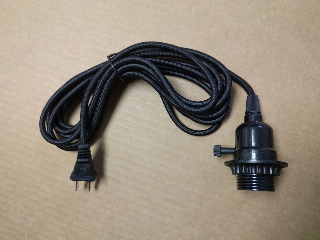 Simple Vintage Style Black Plastic Lampholder Socket Pendant W/ 12 Ft 2 ...