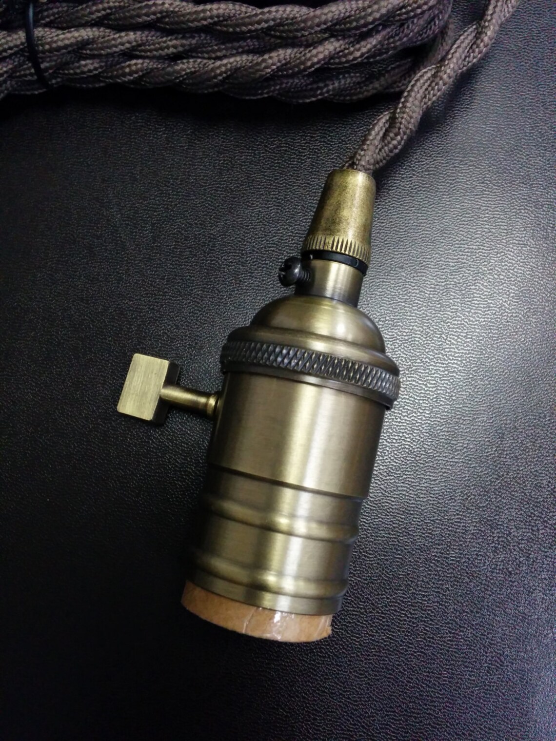 Simple Vintage Style Brass Lampholder Socket W/ 12 Ft Brown 2-wire ...