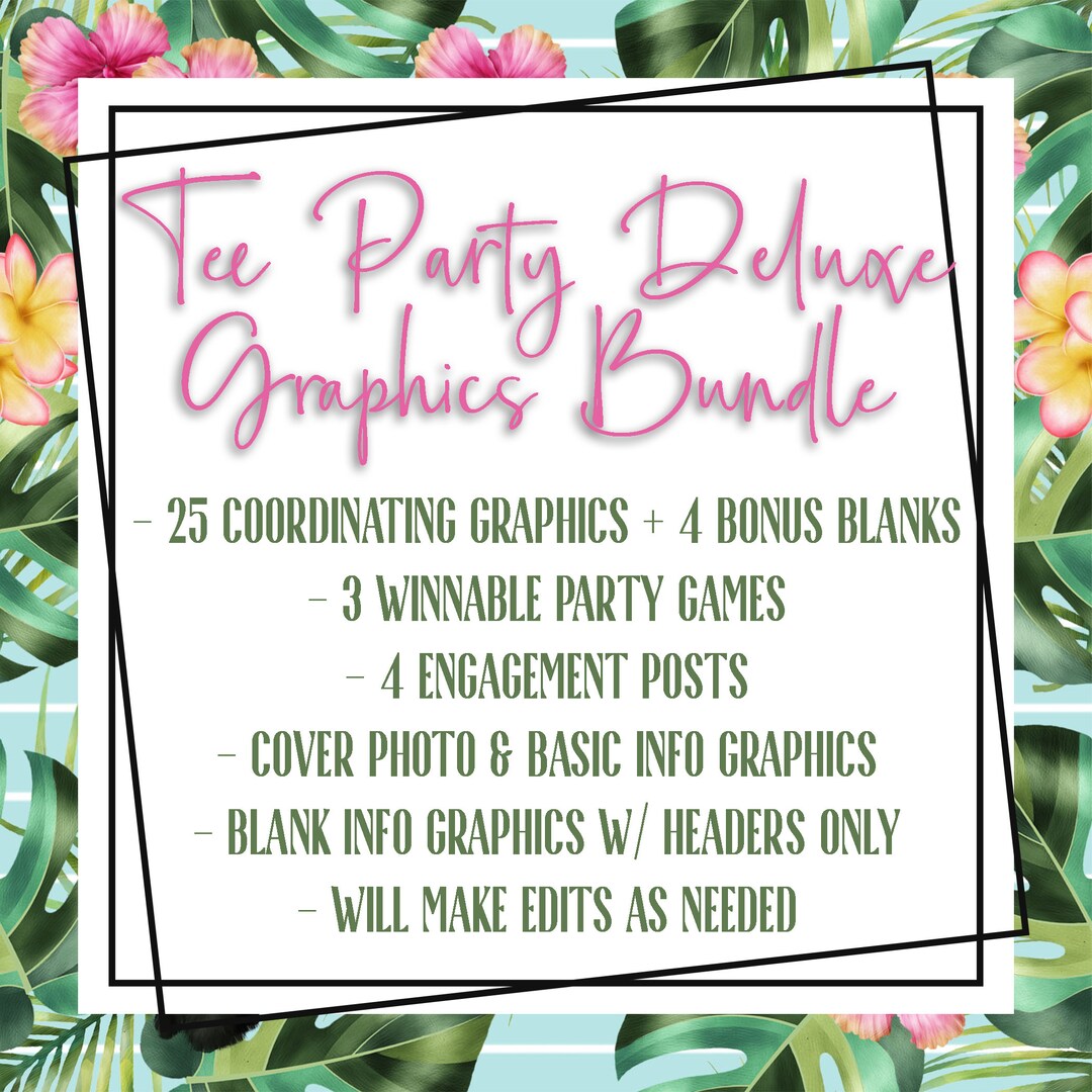 T-shirt Party Deluxe Graphics Bundle - Info Posts, Engagement Posts ...