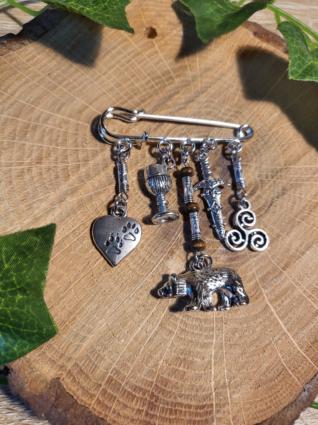 King Arthur Kilt Pin, Prayer Charm/amulet/talisman, Cloak Pin, Bear ...