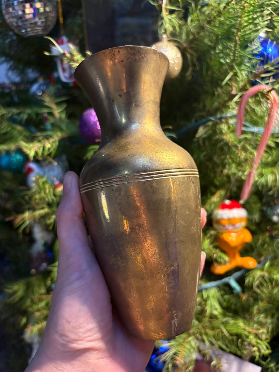 Antique Small Brass Vase - Etsy