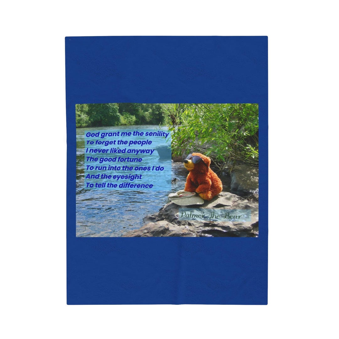 Velveteen Plush Blanket Picture of Palmer the Bear With His Senility ...