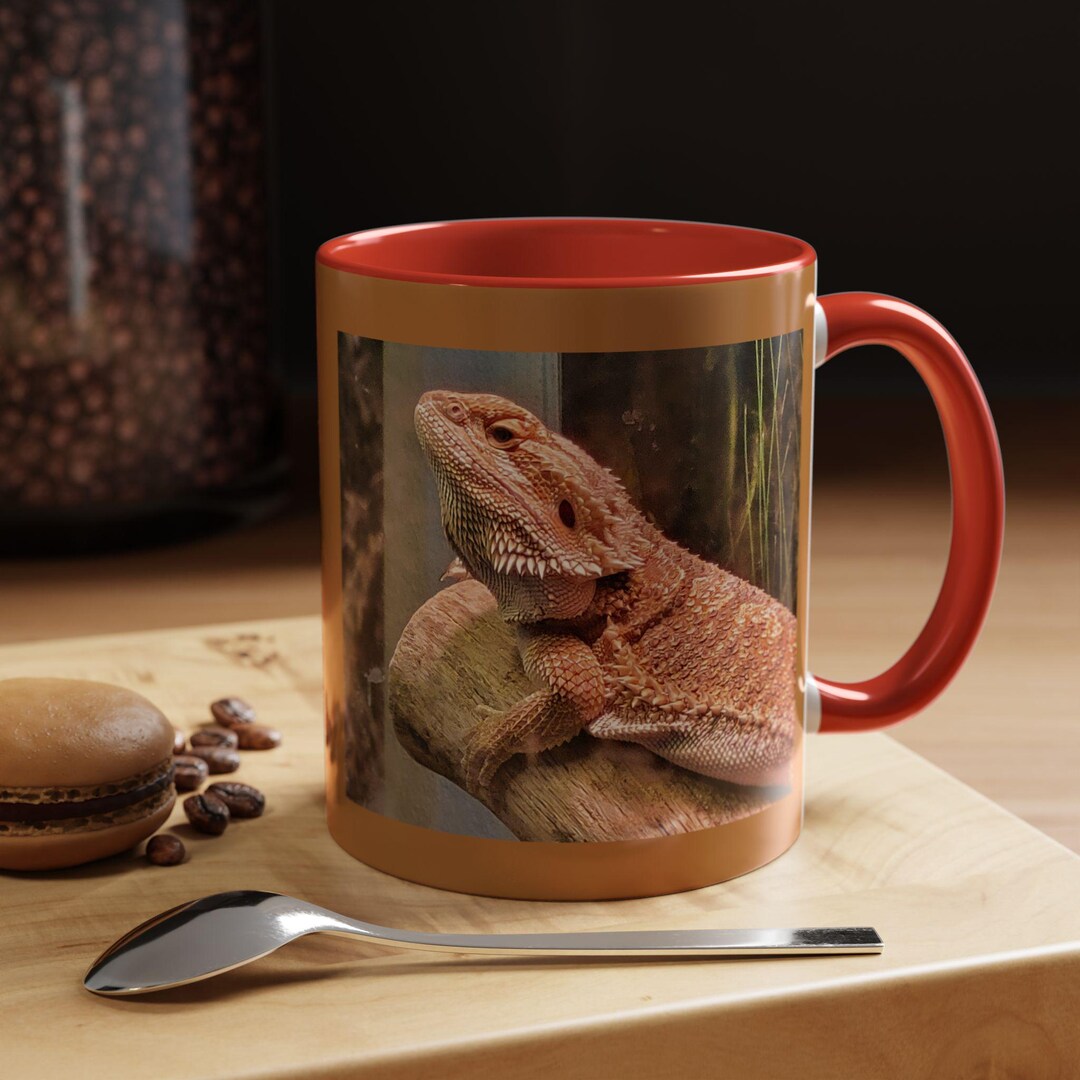 Bearded Dragon Mug, Nature Lover Reptile Gift, Colorful Ceramic Coffee ...