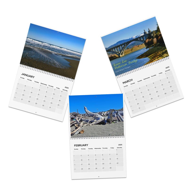 Wall Calendar (2025) Featuring Oregon Coast Highway 101 Pacific Ocean ...