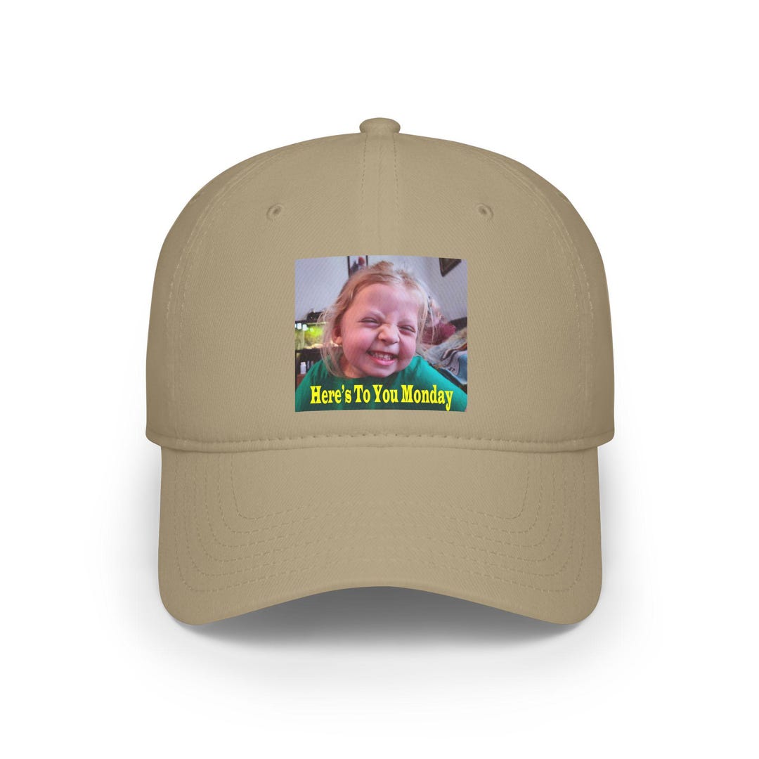 Baseball Cap, Little Girl With Scrunchy Nose Saying Here's to You ...