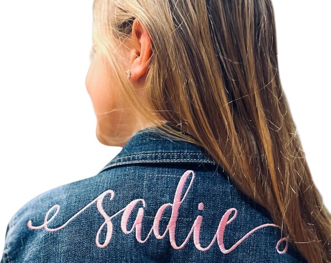 Girls Personalized Denim Jacket, Monogram Jean Jacket, Girls ...