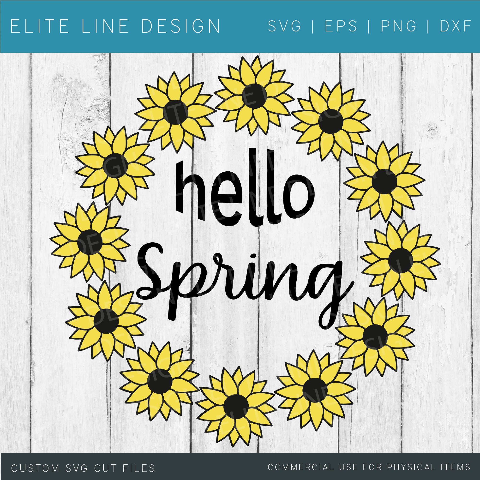 Hello Spring Sunflower-spring Svg Files Spring Svg Saying-spring Svg ...
