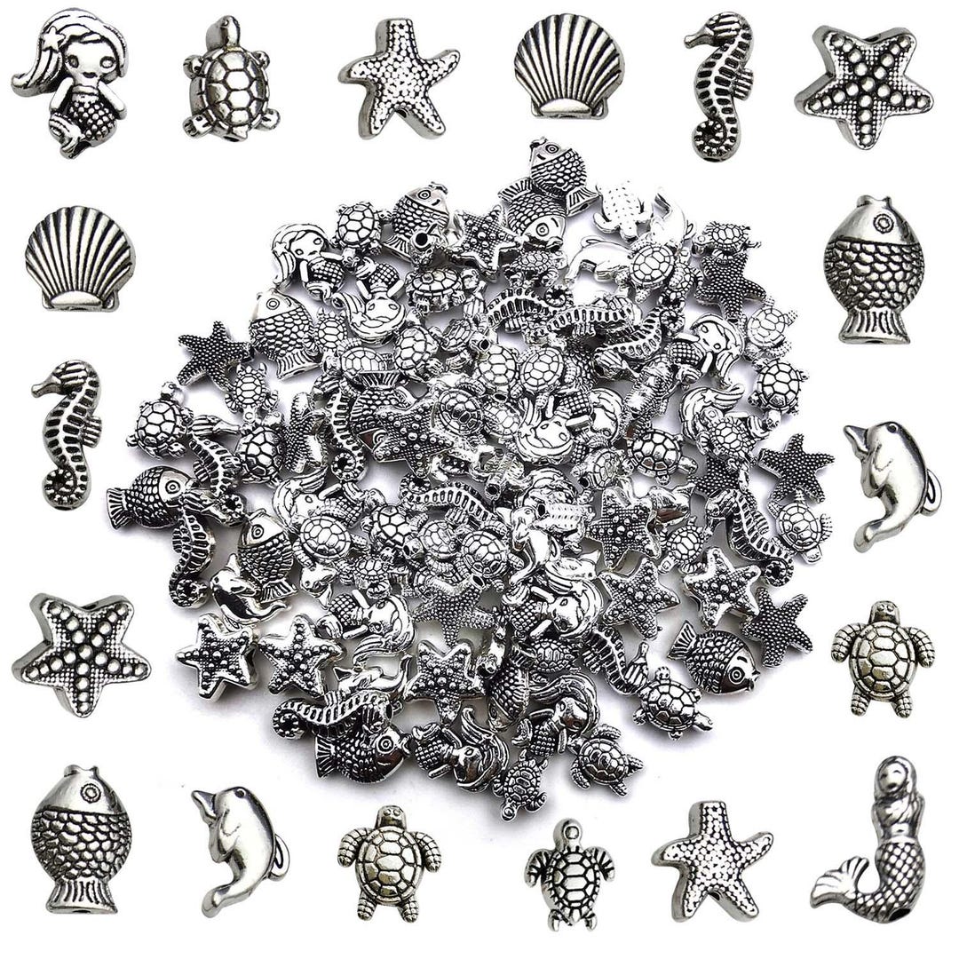 10/20/30pcs Marine Life Spacer Beads Alloy Loose Beads for DIY Bracelet ...