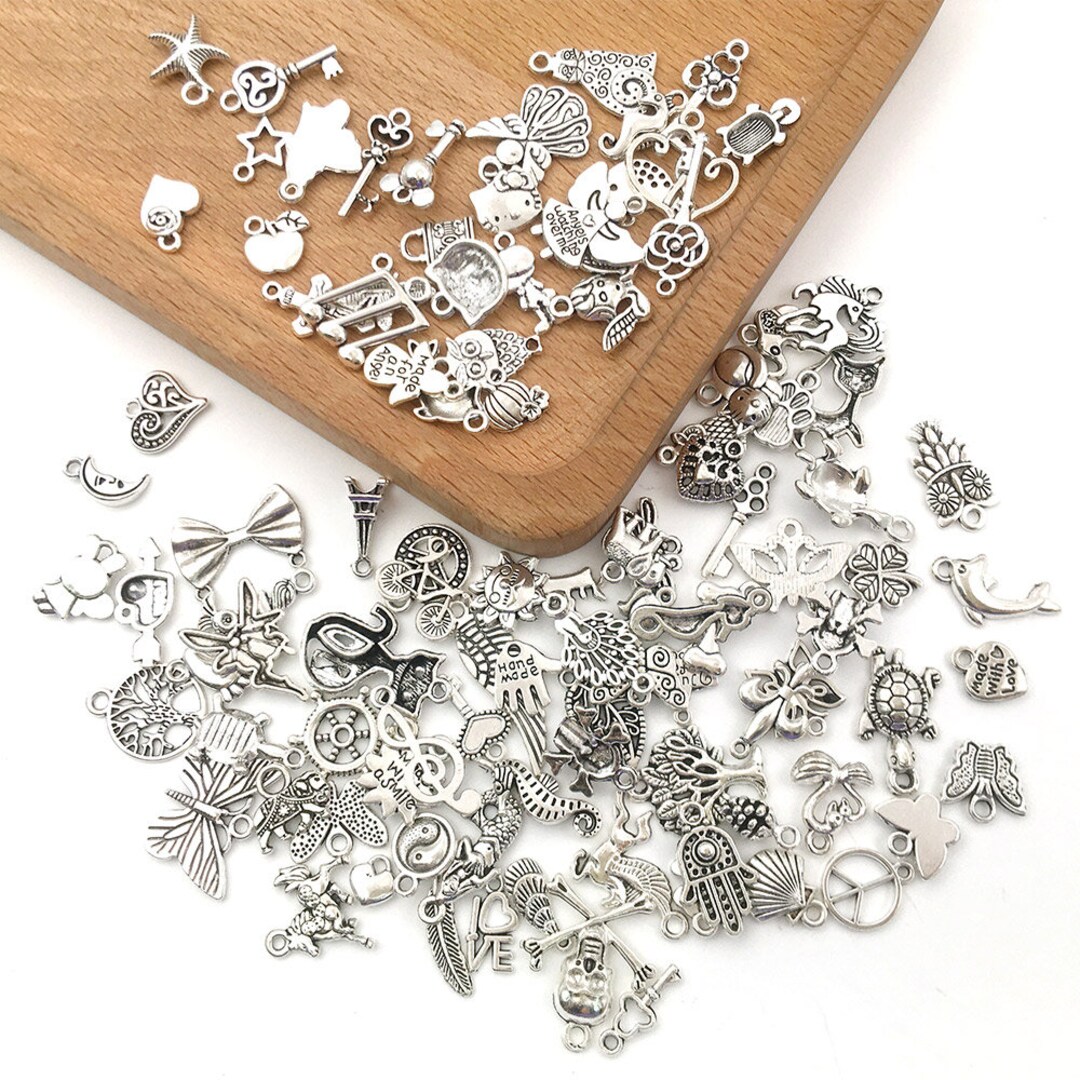 Assorted Mixed Charms in BULK Antique Silver Tone，wholesale Mixed ...