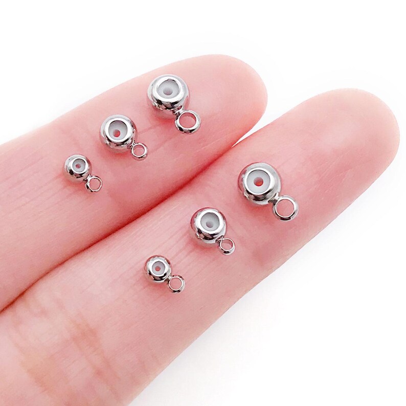 10pcs 18K Real Gold Plated Brass Positioning End Beads, Silicone Beads ...