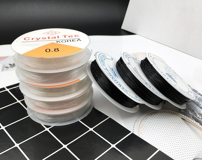100M Elastic Round Strong Beading Clear/red/black/brown Crystal ...