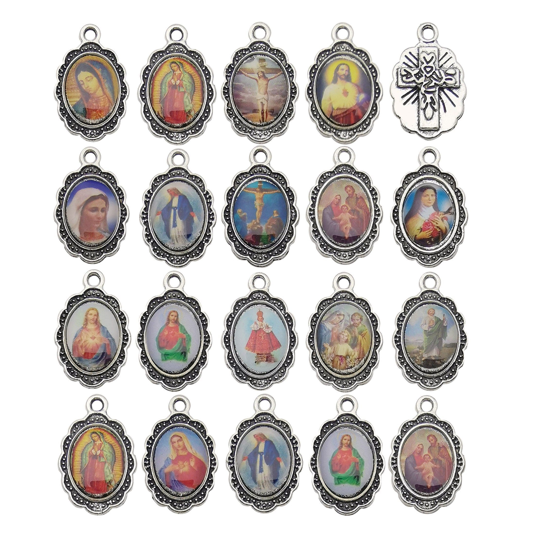 10/20/30pcs Mix Bulk Our Lady Medal Charm,religious Medal Pendant ...