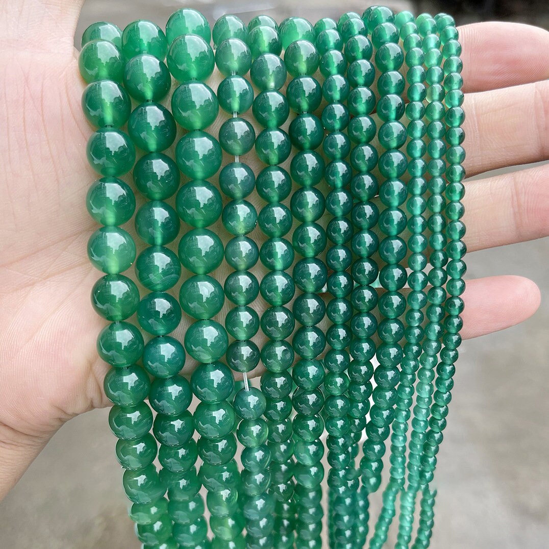 1 Full Strand 15.5 Loose Round Semi Precious Smooth Jade - Etsy