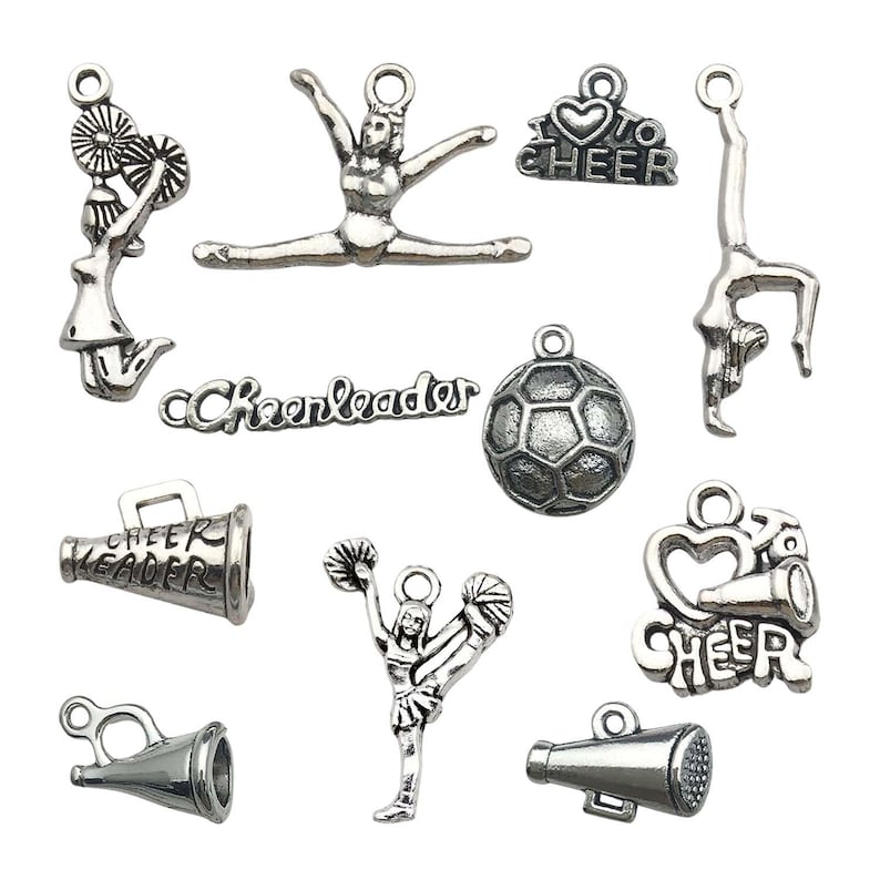 10/20/30pcs I Love Cheerleading Charms Alloy Girlt, Gymnastics Team ...