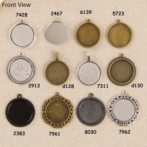 Black Round Base Setting Tray Bezel Pendant Charm/findingfit - Etsy
