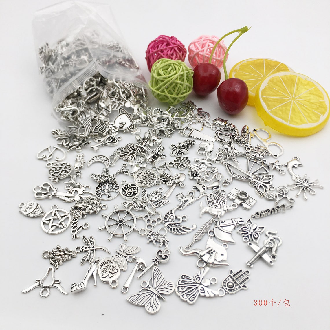 300pcs Assorted Mixed Charms in BULK Antique Silver - Etsy
