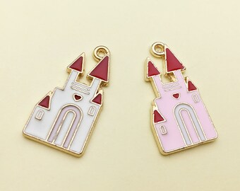 10pcs Enamel Charm House Charm Castle Charm Day and Night - Etsy