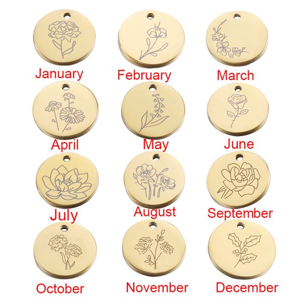 Birth Month Charm - Etsy