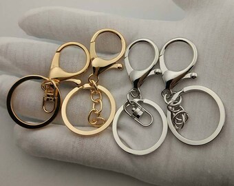20pcs Gold Metal Keychain Rings Claspsround Keychain Ring - Etsy
