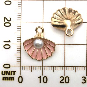 5/10pcs 1415mm Enamel Inlaid Pearl Shell Charms Alloy Marine Life ...