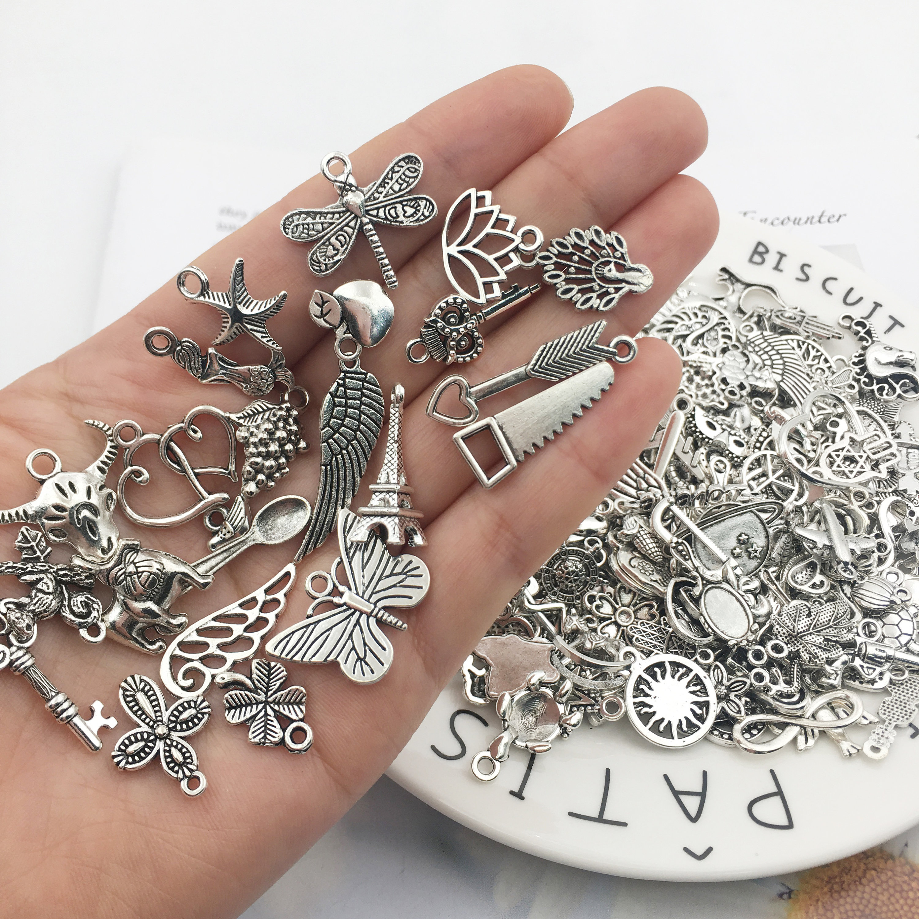 300pcs Assorted Mixed Charms in BULK Antique Silver - Etsy