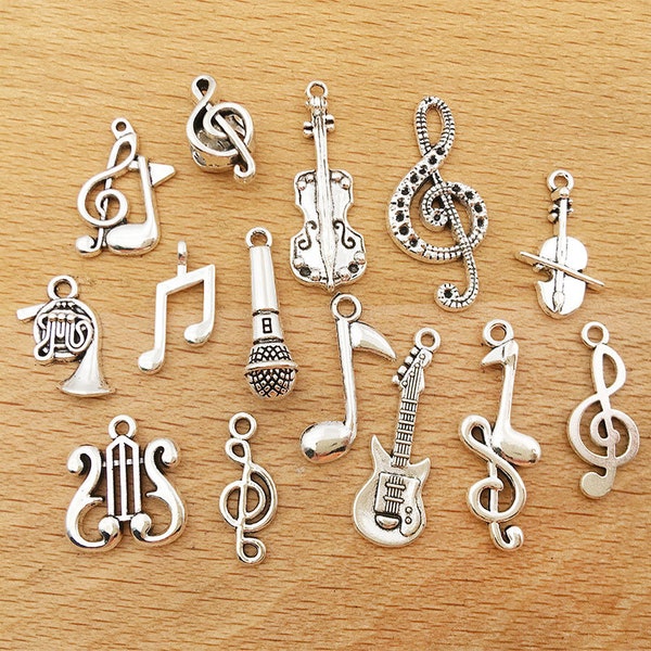 Music Charm Necklace - Etsy