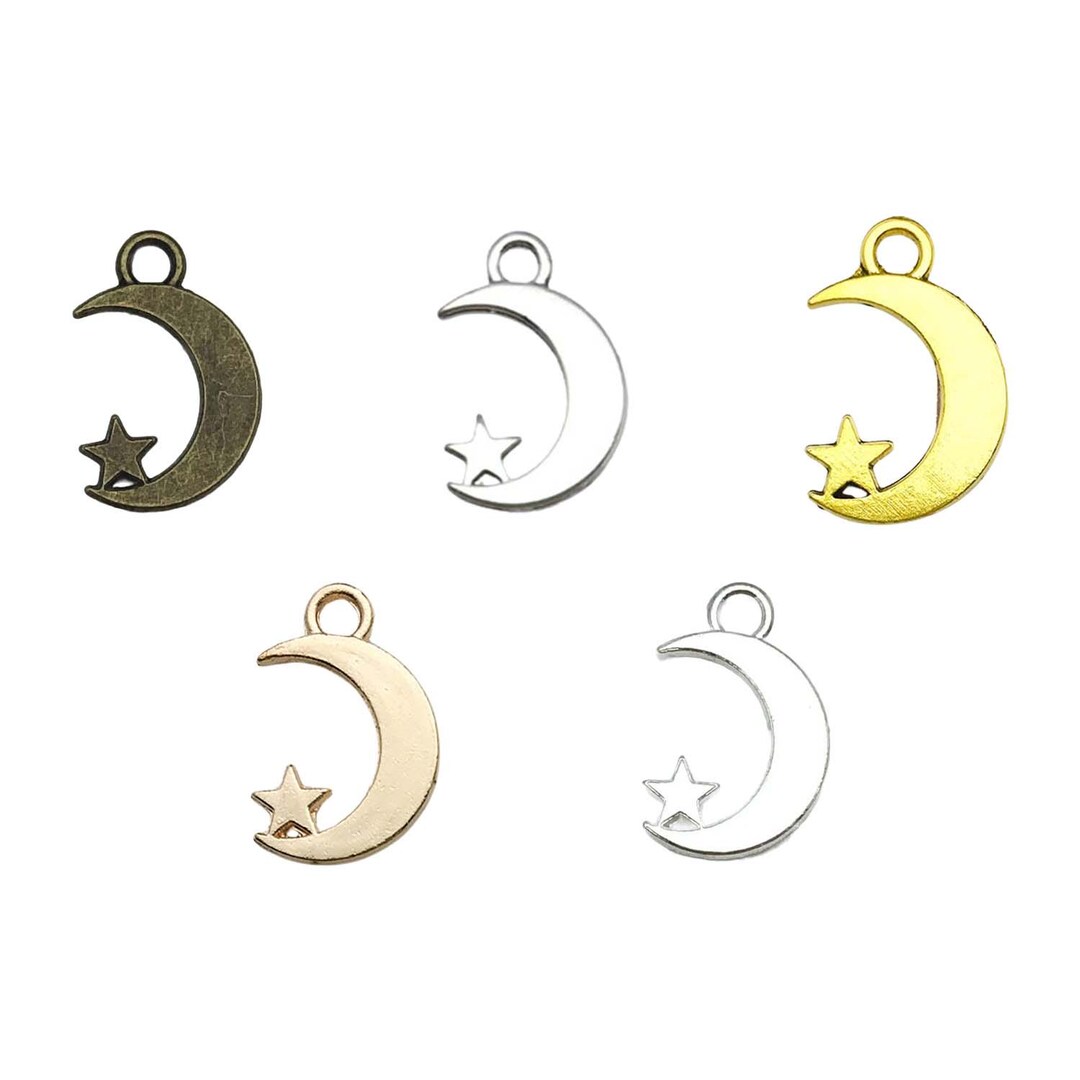 10/20/30pcs 13*19mm Vintage Star Moon Design Charms Alloy Pendants for ...